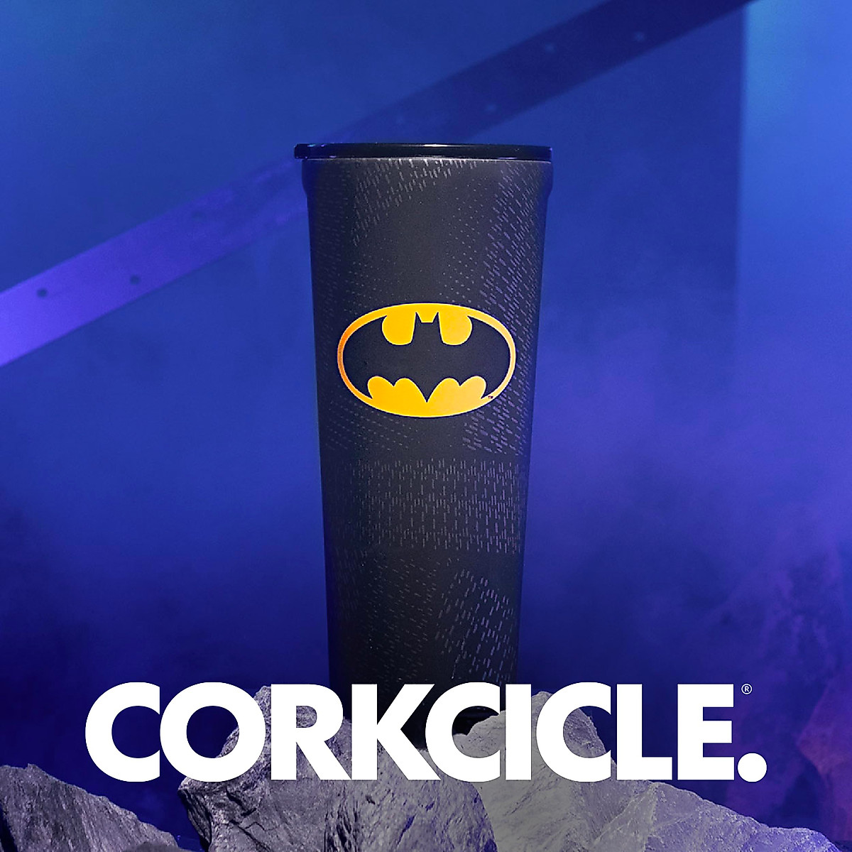 Corkcicle x Warner Brothers Batman Classic Insulated Coffee Mug with Lid, 24 oz – Stainless Steel Travel Tumbler Keeps Drinks Cold 9+hrs, Hot 3hrs – Cupholder Friendly Travel Coffee Tumbler