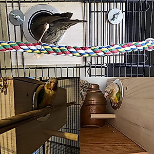 MUYG Parakeet Breeding Box Birds Natural Wooden House Lovebird Nesting Mating Box 7Pcs Bird Supplies for Cockatiel Finch Canary Budgie Aviary (7.67×4.72x4.72 in)