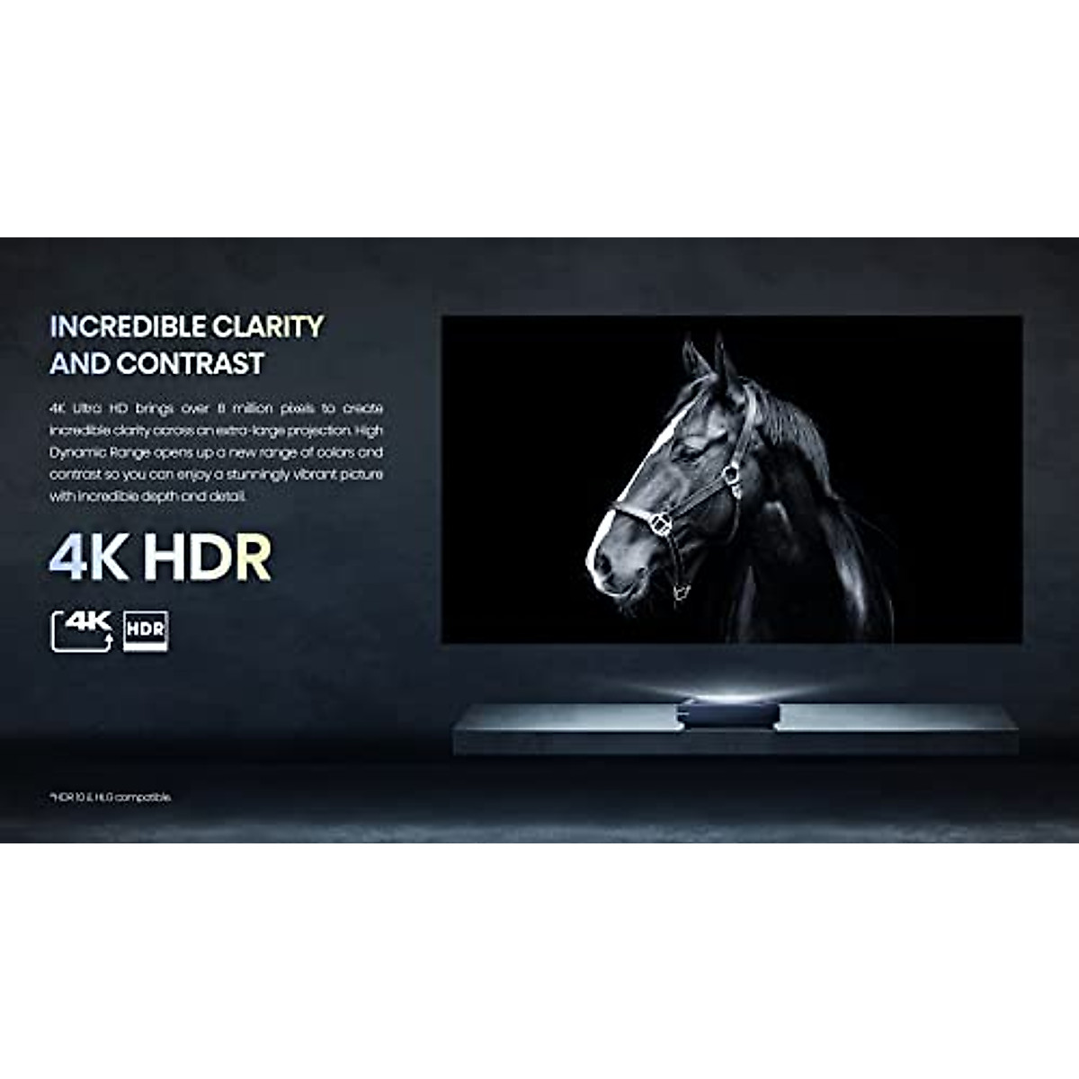 Hisense PX1 4K UHD Triple-Laser UST Ultra Short Throw Projector, 2000 Lumens, Android TV, HDR10, 30W (Stereo) Dolby Atmos, Dolby Vision, Built-in Alexa and Google Assistant