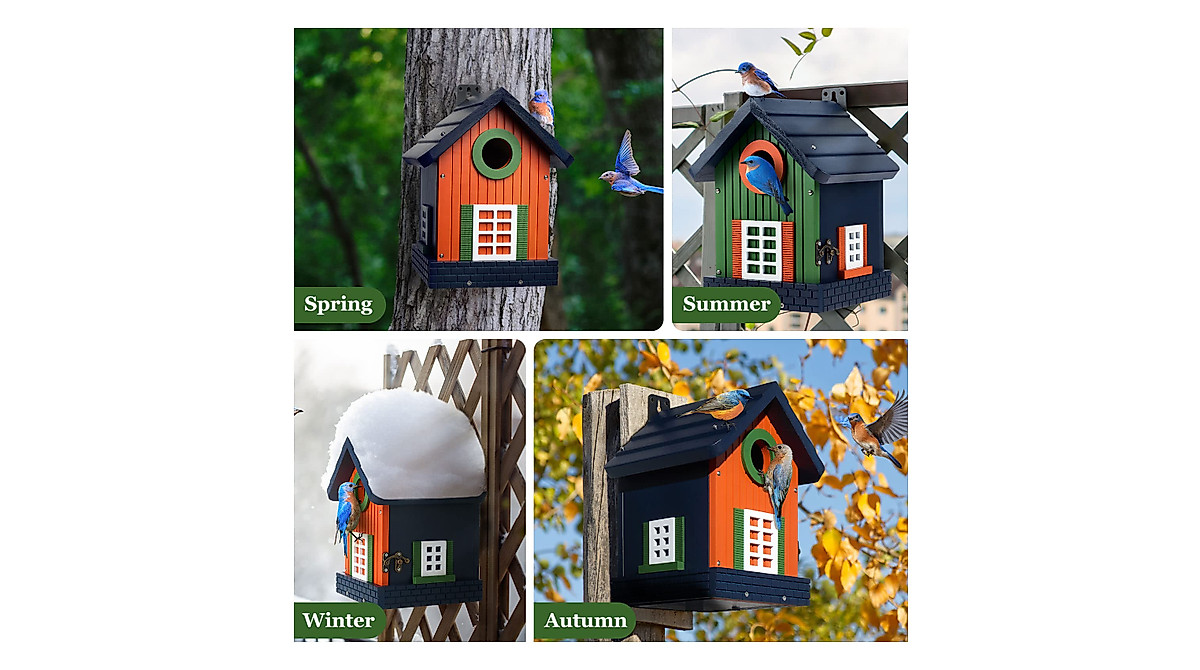 Kingsyard Design Bird House with Predator Guard, Colorful Birdhouse for ...