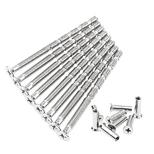 Rrina 8Pcs M4x60 Phillips Drive Flat Countersunk Head Fixing Cutting Slot Articulated Bolts Sleeves for Door Handle Hardware Lever Handle Screws Connecting