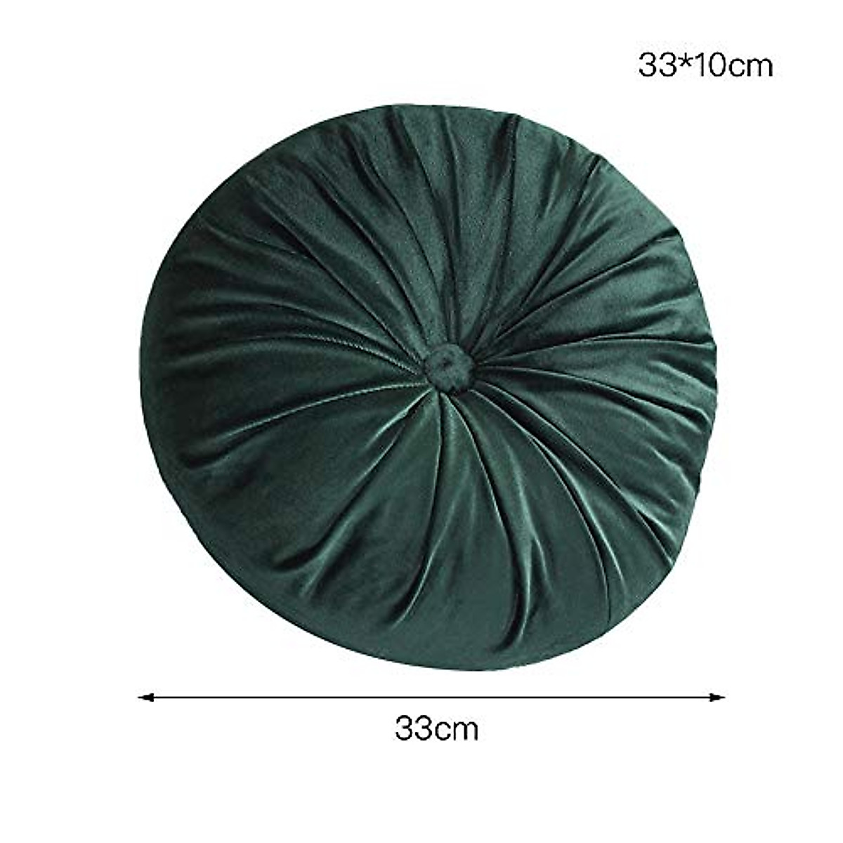 TRRAPLE Round Throw Pillows, Pumpkin Velvet Cushion Pleated Round Pillow Home Decorative for Sofa Bed Living Room Office Chair Couch