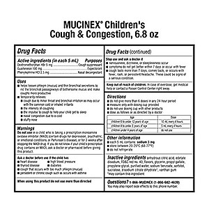 Mucinex Children's Congestion & Cough Liquid, Berrylicious, 6.8oz (Packaging May Vary)