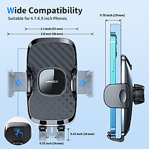 APPS2Car Car Phone Holder Mount, Universal 3-in-1 Dashboard/Windshield/Air Vent Cell Phone Holder, [Stronger Suction & Anti-Shake Stabilizer] Gooseneck Truck Phone Mount Compatible with iPhone