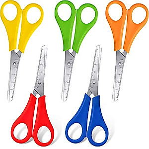 35 Pieces Multipurpose Scissors 2 Inch Blunt Tip Scissors Stainless Steel Paper Scissors with Comfort-Grip Handles for School Office Home, Class Scissors