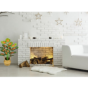 Rozwkeo Artificial Plants Fake Turtle Tree Leaves with Stems 29" Tall Faux Palm Tree Large Imitation Frond Monstera Leaf Tropical Plant Greenery Floral Jungle Party Home Outdoor Garden Decoration