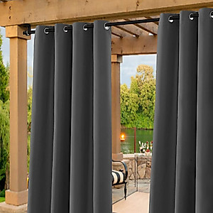 Ceiling Curtain Rod Brackets, Heavy Duty Curtain Rod Holders Black Ceiling Curtain Rod Hooks for 1 to 1.2 Inch Rod, Window Hardware Ceiling Brackets, 2 Pack