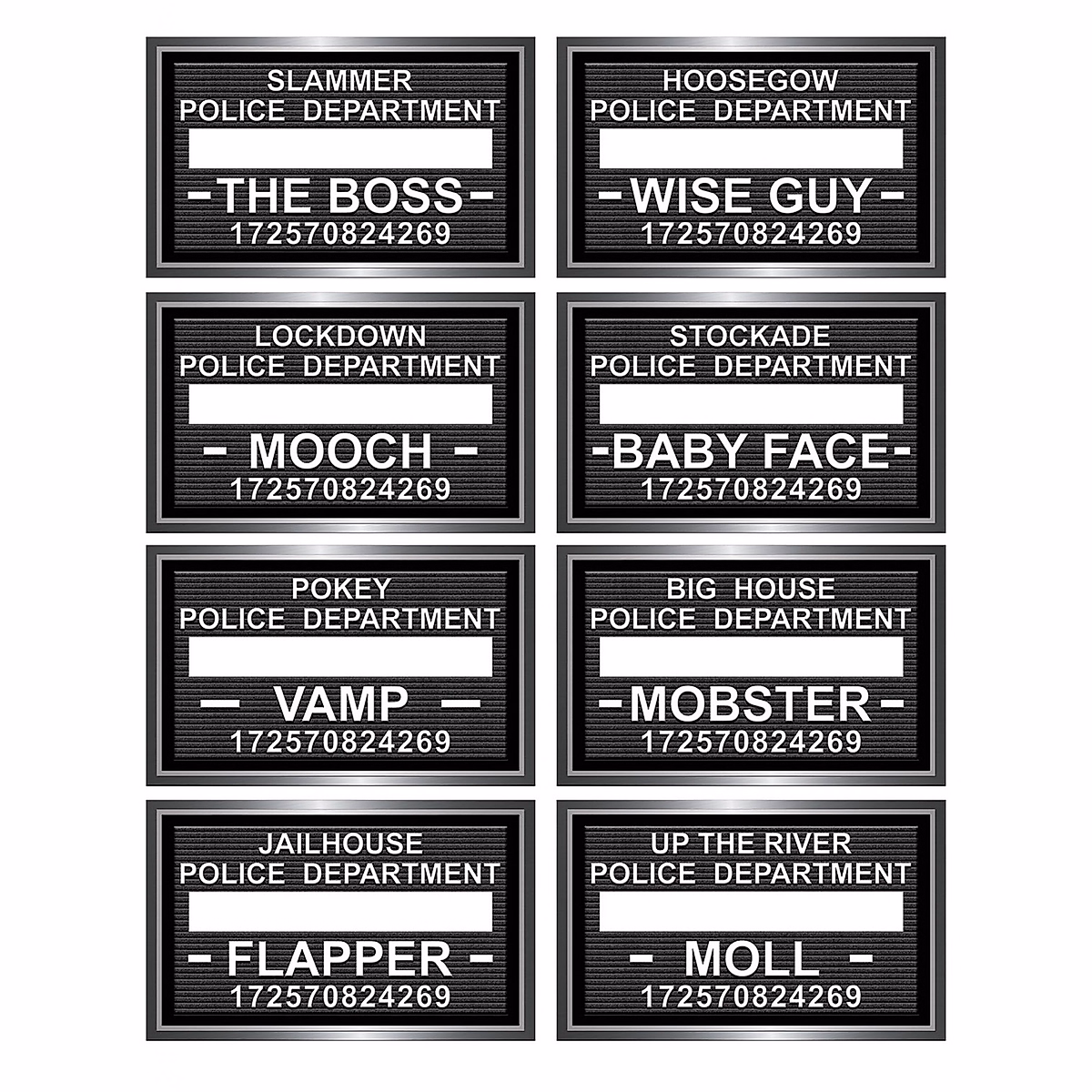 Beistle Speakeasy Mug Shot Photo Fun Signs