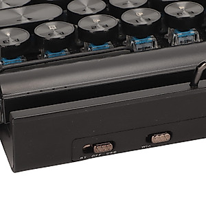 Typewriter Keyboard Mechanical, Typewriter Retro Mechanical Gaming Keyboard with RGB Backlight 83 Keys Metal Round Keycap, Retro Typewriter Keyboard for PC (Black)