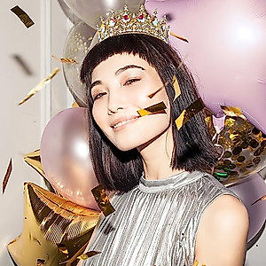 COCIDE BIRTHDAY QUEEN Sashes and Crowns for Women Birthday Sashes and Tiaras for Women Gold Sash and Tiara for Women Birthday Decoration Kit Rhinestone Headband for Girls Glitter Crystal Hair Accessories for Party