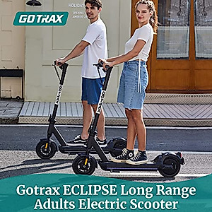 Gotrax Eclipse Electric Scooter, 10" Pneumatic Tire, Max 28 Mile and 20 Mph 500W Motor with Front Double Suspension and Double Brake, Bright Headlight&Red Tail Light,Foldable Escooter for Adult Black