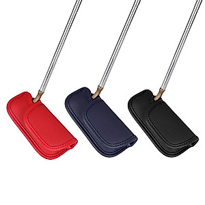 BIG TEETH Golf Head Cover Blade Putter Covers Leather Lightweight Golf Club Protector Fit for Scotty Cameron Taylormade Odyssey (Black)