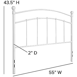 Flash Furniture Woodstock Decorative White Metal Full Size Headboard