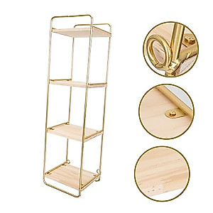 CORHAD Wall Shelf Wall Mounted Floating Shelves Bookshelves Wall Mounted Picture Ledge Shelf Multi-Layer Storage Mounted Shelf Gold Trim Storage Shelves Golden Frame Shelf Board