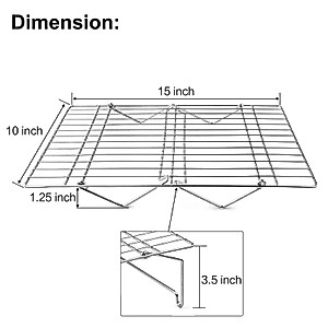 TeamFar Cooling Rack, 3 Tier 15’’ × 10’’ Oven/Dishwasher Safe Stainless Steel Baking Roasting Rack for Cookies Cake Pies Bread, Collapsible & Foldable, Healthy & Non Toxic