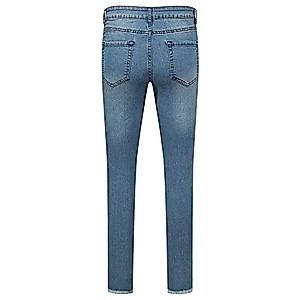 EVALESS Women Ripped High Rise Boyfriend Jeans Pull-On Distressed Stretchy Denim Pants Blue Size 8