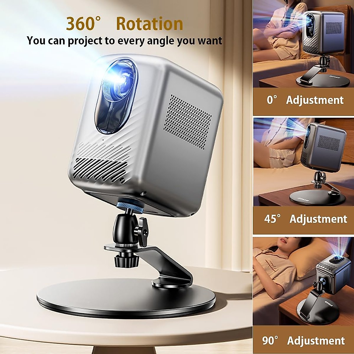 HVAYING Desktop Projector Stand Adjustable Tilt with 1/4" Screw - Ideal for Home, Office, and Studio - Compatible and Most LCD/DLP Video Projector