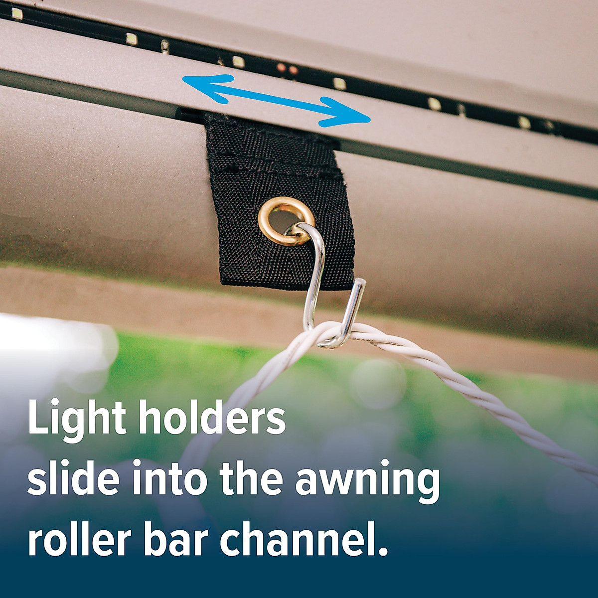 Camco 42733 Fabric Party Light Holders, Black, 7 Pack