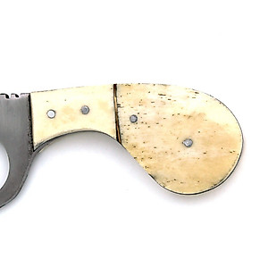 Wild Turkey Handmade Fixed Blade Bone Collector Skinning Knife w/Leather Sheath (Bone)