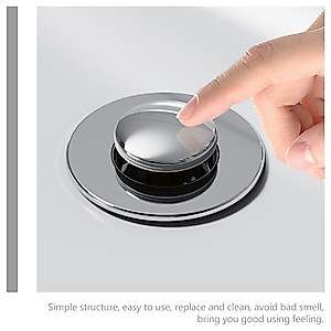 Kichvoe Wash Basin Drainer Sink Drain Plugs Kitchen Sink Drainer Plugs Bathroom Sink Stopper Sink Stopper Drainer Bathtub Cups Sink Hair Catcher Anti-blocking Substitute Brass Washbasin