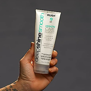 RUSK Deepshine Smooth Keratin Care Deep-Penetrating Treatment, Sodium-Chloride-Free, Color-Safe, Deep Penetrating Restructuring Treatment, Delivers Surface-Smoothing Conditioning, 7.05 Ounce (Pack of 1)