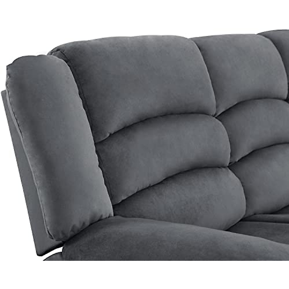 Blackjack Furniture Winthrop Microfiber, Modern Recliner Chair for Living Room and Home Theater, 60" L x 35" W x 40" H, Den Loveseat, Gray