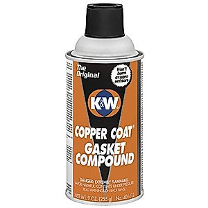 K&W 401612 Copper Coat Aerosol - 9 Wt Oz High Tack Sealant for Metallic, Hard Surfaces, Rubber Gaskets | Automotive Adhesives & Sealants
