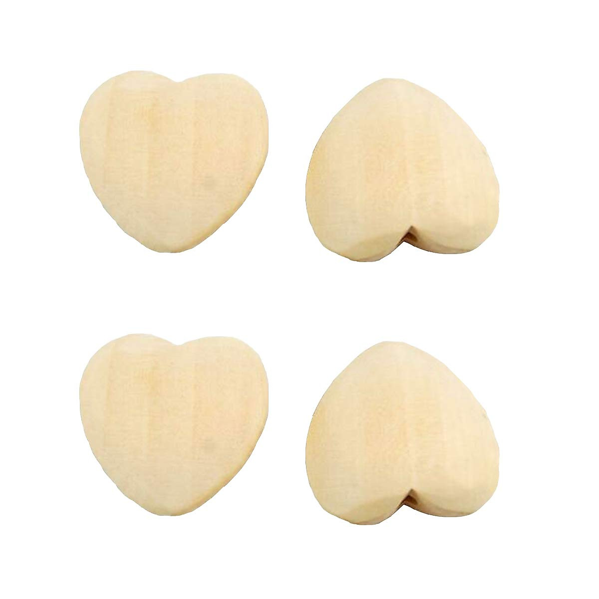 50pcs Natural 20mm Unfinished Wood Hearts Beads with Holes Eco-Friendly Wooden Handing Materials DIY Beading Craft Accessories (Heart Beads 50pcs)