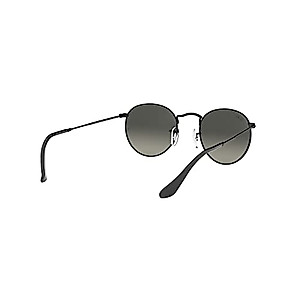 Ray-Ban RB3447N Round Flat Lens Sunglasses, Black/Light Grey Gradient Dark Grey, 53 mm