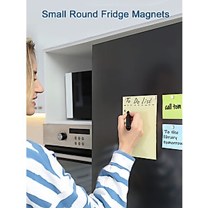SMARTAKE 45 Pcs Refrigerator Magnets, Small Round Fridge Magnets, Multi-Use Premium Neodymium Office Magnets for Fridge, Whiteboard, Billboard in Home, Kitchen, Office and School (Silver)