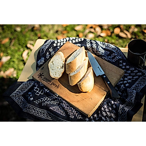 Snow Peak Folding Cutting Board and Knife Set, Chopping Block for Kitchen to Camp