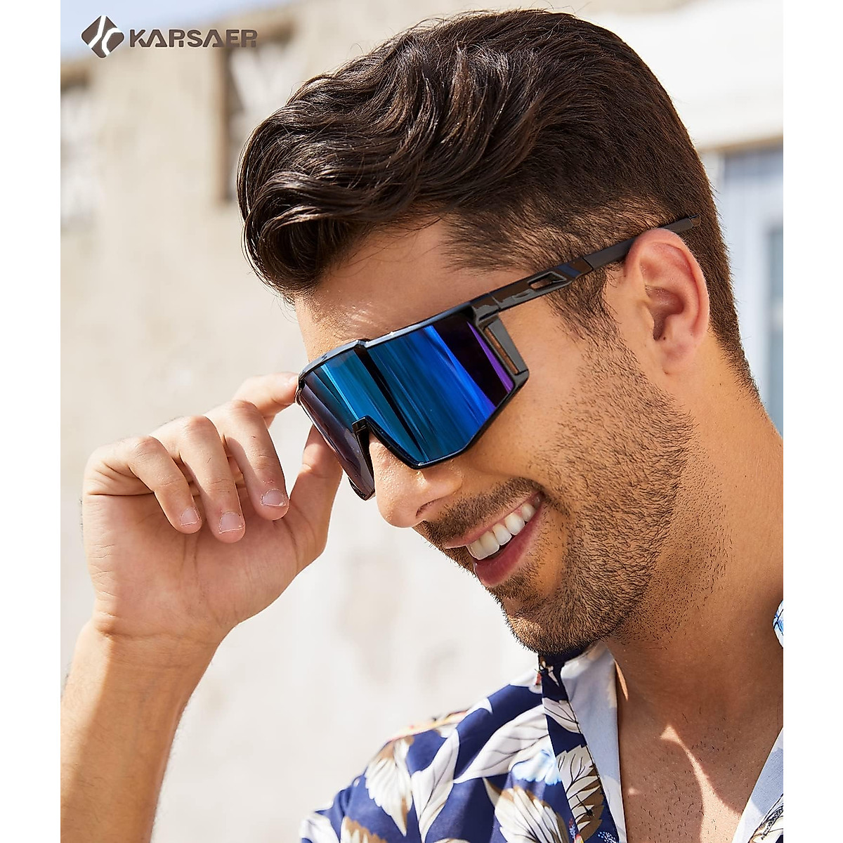Karsaer Vision Sports Sunglasses Wraparound Glasses 80s Visor Shield Baseball Sunglasses for Youth Kids Teens Boys Girls 8-16