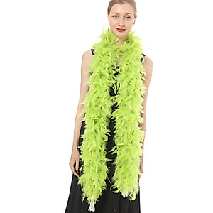100 Gram 2 Yard Long Chandelle Feather Boa over 10 Colors, Great for Party, Wedding, Costume (Lime Green)