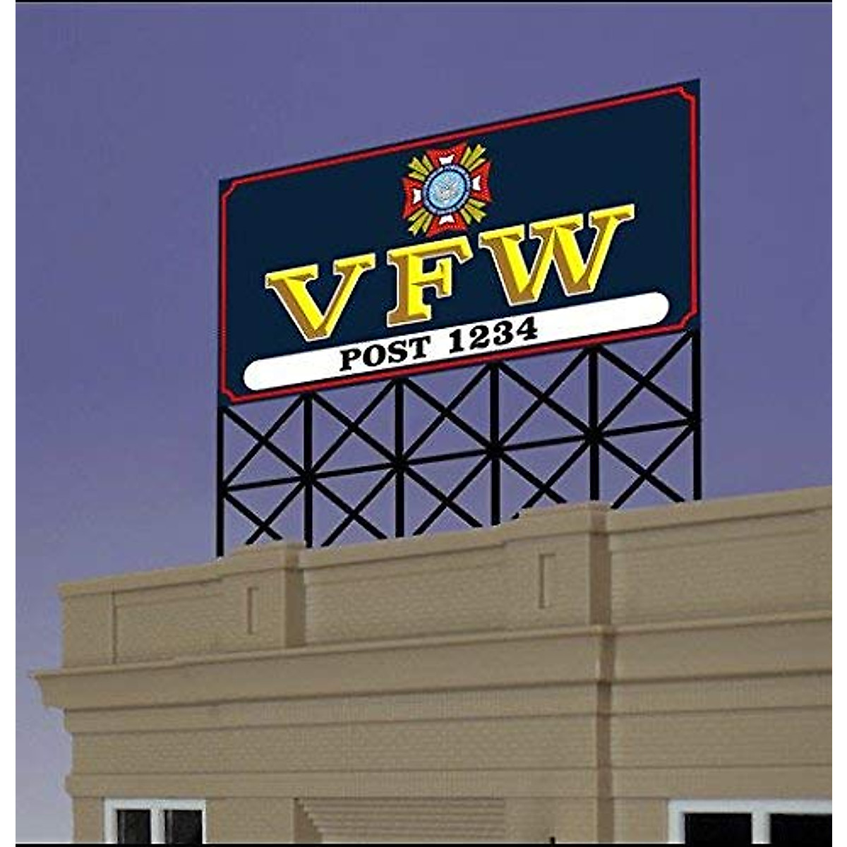 88-1251 Large VFW Lighted Neon sign by Miller Signs