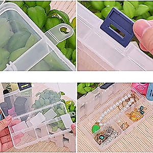 10/15/24 Grids Clear Plastic Organizer Box Storage Container Jewelry Box with Adjustable Dividers for Beads Art DIY Crafts Jewelry Fishing Tackles, Plastic Jewelry Box Organizer Storage Container 10
