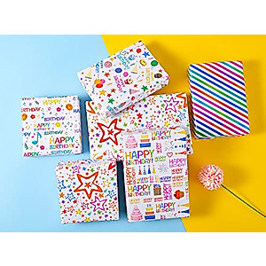Sikiweiter Birthday Wrapping Paper Sheet - 10 Sheets Folded Flat Gift Wrapping Paper for Boys Girls Men Women - 19.7 x 27.6 Inches Per Sheet