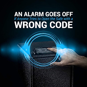 AdirOffice Pistol Safe - Electronic, Easy to Install, Heavy Duty Storage for Firearms Cash Jewelry Documents & More - For Home Office Hotel Use (Black, Medium)