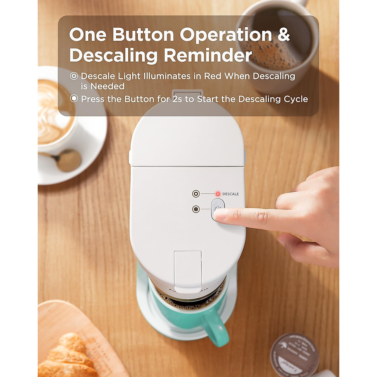 Famiworths Single Pod Coffee Brewer (Pure White)