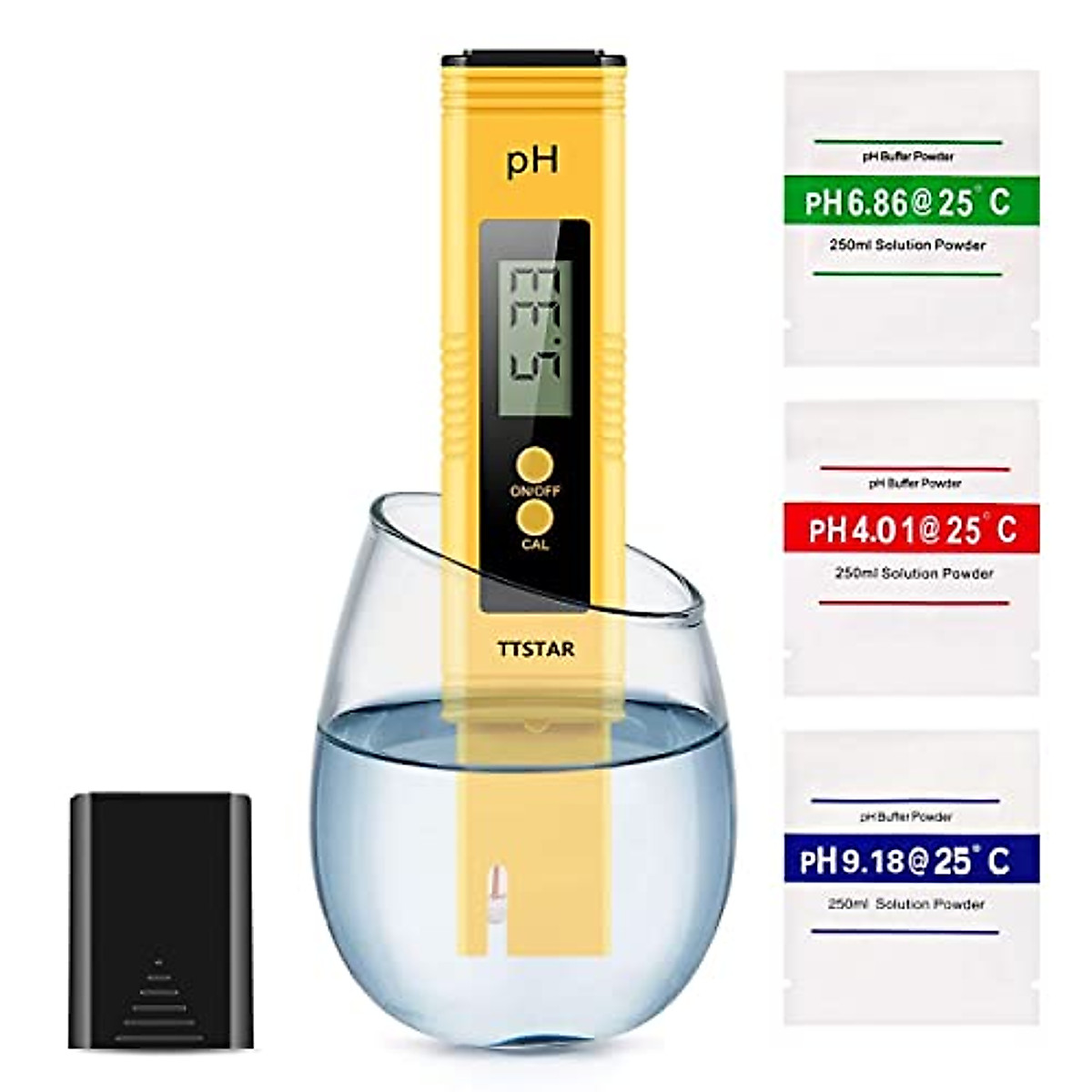 TTSTAR Digital PH Meter Tester, 0.01 High Accuracy Quality 0-14 Measurement Range for Household Drinking, Pool and Aquarium Water PH Tester Design with ATC