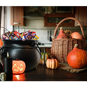 GIFTEXPRESS 12" Black Halloween Cauldron - Large Plastic Witch Kettle For Candy, Treats & Punch Bowl - St. Patrick's Day Pot of Gold Party Bucket Decor