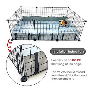 DOZZOPET Guinea Pig Cage Bottom for C & C Grids Habitat, Waterproof and Washable Liner Base for Rabbits,Chinchillas,Ferrets and Other Small Animals Pet (Upgrade-27 x 42")