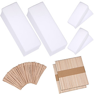 Yaomiao 400 Pieces Wax Strips Sticks Kit, Non-Woven Waxing Strips Hair Removal Strip with Wax Applicator Stick for Body Skin Facial Hair Removal Tools