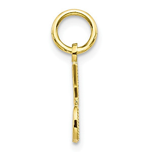 Solid 10k Yellow Gold Number One # 1 Dad Charm Pendant - 17mm x 13mm