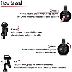 Electric Wine Aerator Pourer DenniesCare Vacuum Wine Opener Wine Aerator Wine Pourer Red Wine Decanter Wine dispenser Wine Keeper Wine Preserver and Wine Saver