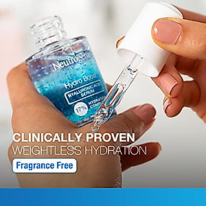 Neutrogena Hydro Boost Hyaluronic Acid Face Serum with Vitamin B5, Lightweight Hydrating Face Serum for Dry Skin, Oil-Free, Non-Comedogenic, Fragrance Free, 1 Oz