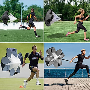 Uyomal Running Speed Training,Speed Chute Resistance Parachute for Speed and Acceleration Training 56-Inch (1 Umbrella)