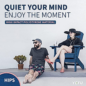 YEFU Adirondack Chair Set of 2 with Outdoor Side Table Double Layer 3-Piece for Lawn, Deck, Garden, Porch, Balcony(Navy Blue, 2 Chairs and 1 Table)