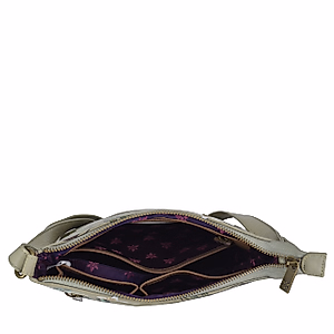 Anuschka Women’s Genuine Leather Expandable Travel Crossbody - Hand Painted Exterior - Floral Passion
