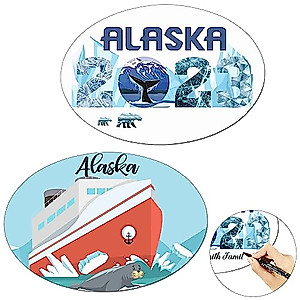 Kanayu 2 Pcs Large Alaska Magnetic Cruise Door Decoration Cruise Ship Door Magnets Refrigerator Essentials for Carnival Cruise Ship Cruise Accessories Stateroom Door Cabin Gift (Ship)