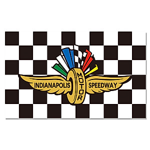 Indianapolis Motor Speedway Flag Banner 3 ft x 5 ft Polyester 2 Brass Grommets Vivid Color HD Printing Indoor Outdoor Room Man Cave Decoration